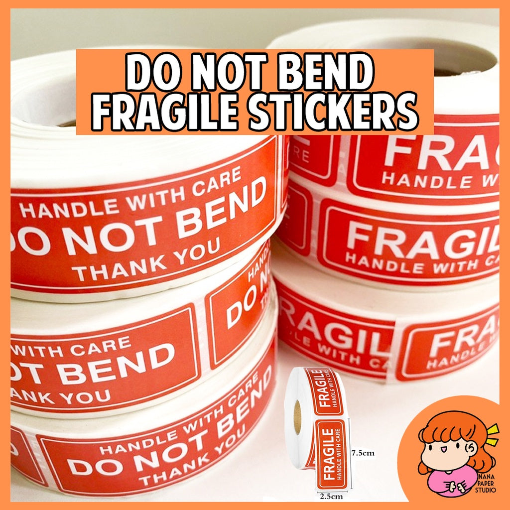 🇸🇬 Fragile Do Not Bend Stickers Packaging Roll nanapaperstudio