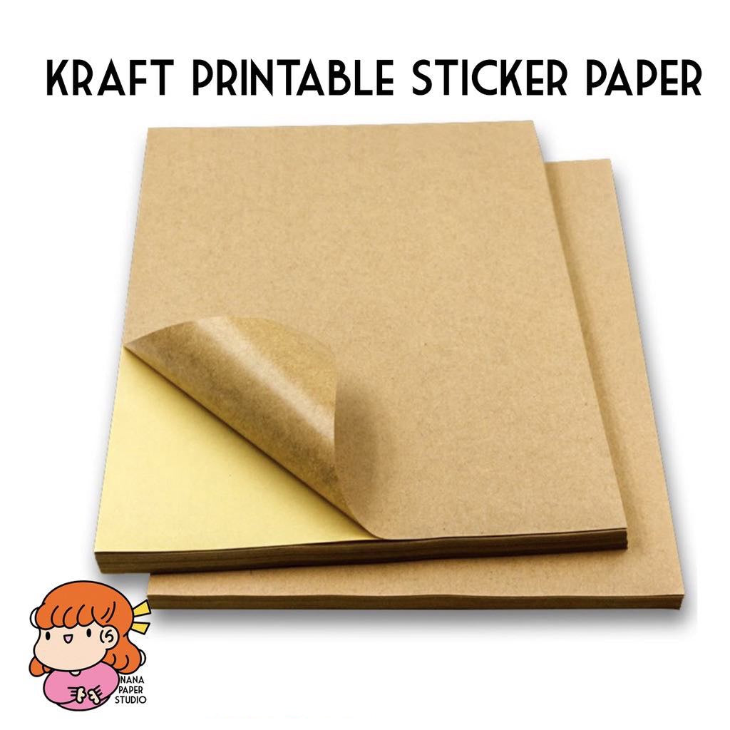 🇸🇬A4 Kraft Brown Sticker Paper Printable Inkjet Laser Printer ...