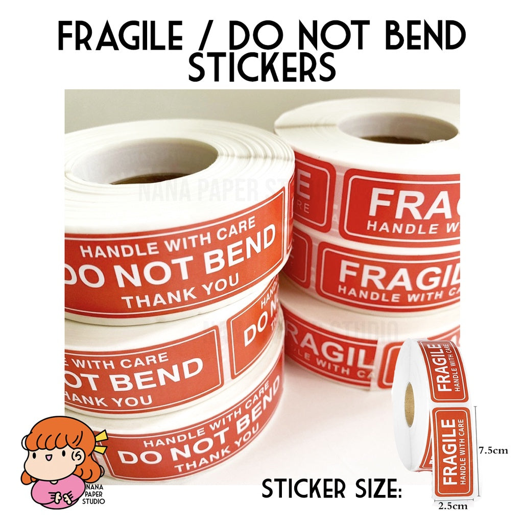 🇸🇬 Fragile Do Not Bend Stickers Packaging Roll nanapaperstudio
