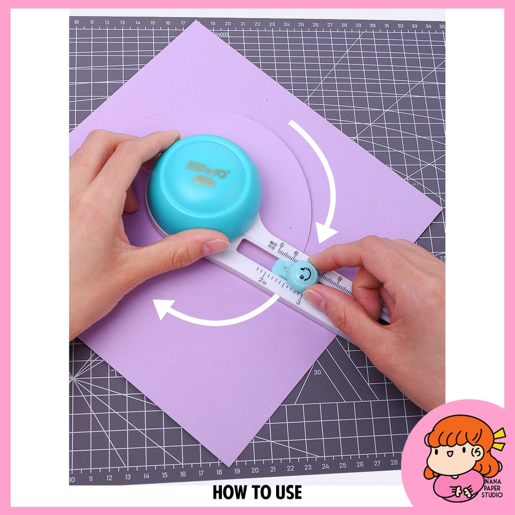 🇸🇬 Round Circle Paper Cutter Trimmer Portable Handy Extra Blades 1PC