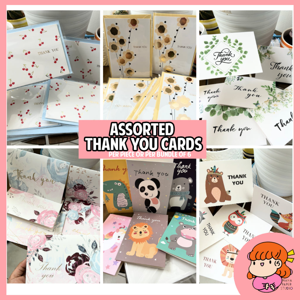 🇸🇬 Gold Foiled Thank You Cards Greeting Card with Envelope Assorted ...