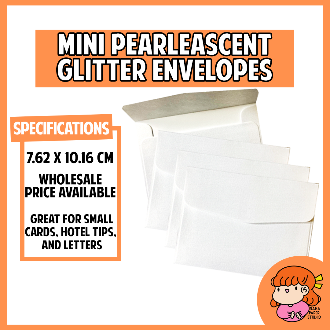 🇸🇬Mini Pearlescent Glitter Paper Envelopes for Small Cards Letters ...